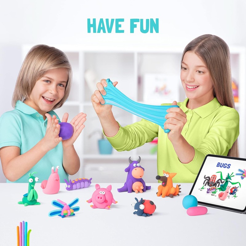 Pâte à modeler auto-durcissante HEY CLAY® - Grand coffret 6 dinosaures