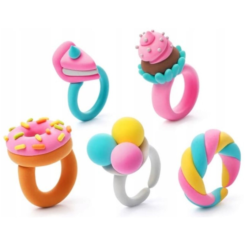 Pâte à modeler auto-durcissante HEY CLAY® - Coffret créatifs de 5 bagues